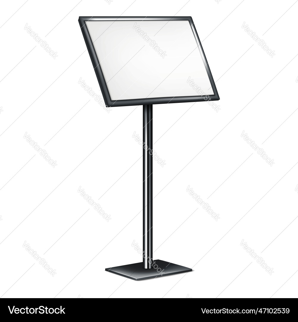Sign holder stand blank menu board mockup floor Vector Image
