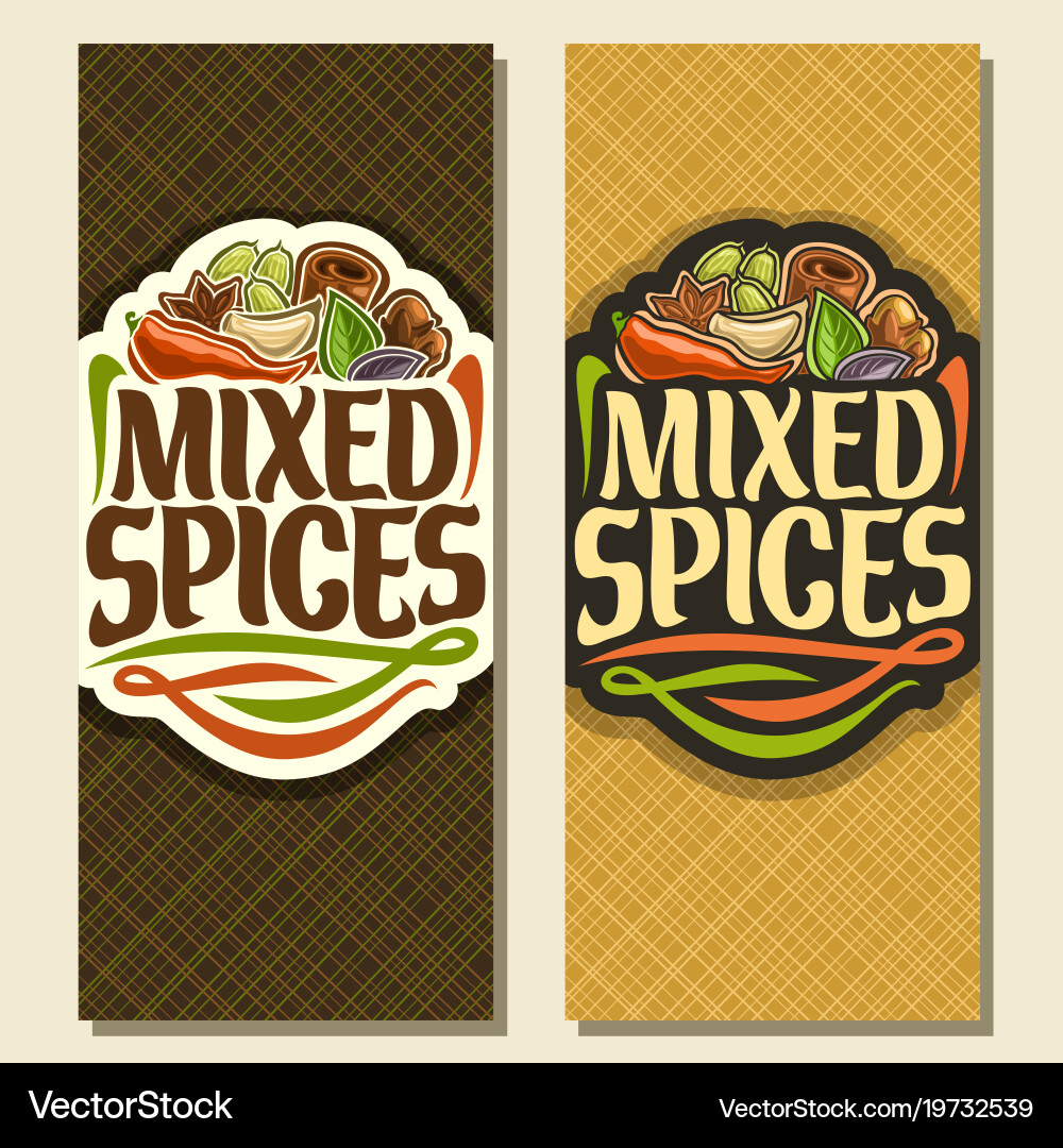 Vertical banners for spices Royalty Free Vector Image