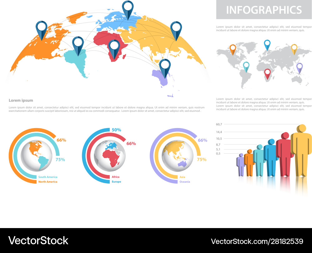 World map with city connections infographic Vector Image