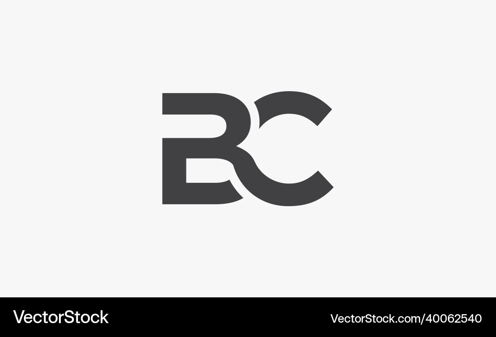 Bc letter logo connected concept isolated Vector Image