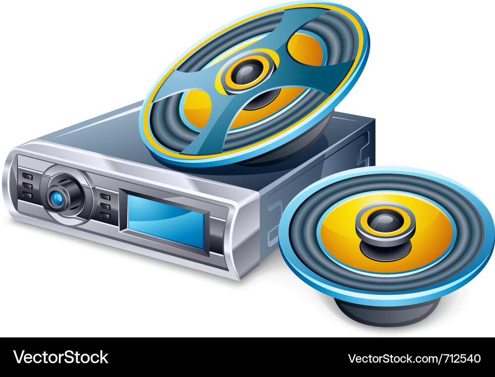 Car radio and speakers Royalty Free Vector Image