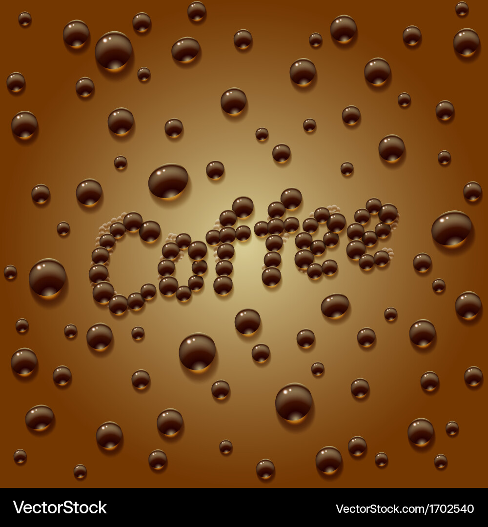 Coffee drops background Royalty Free Vector Image