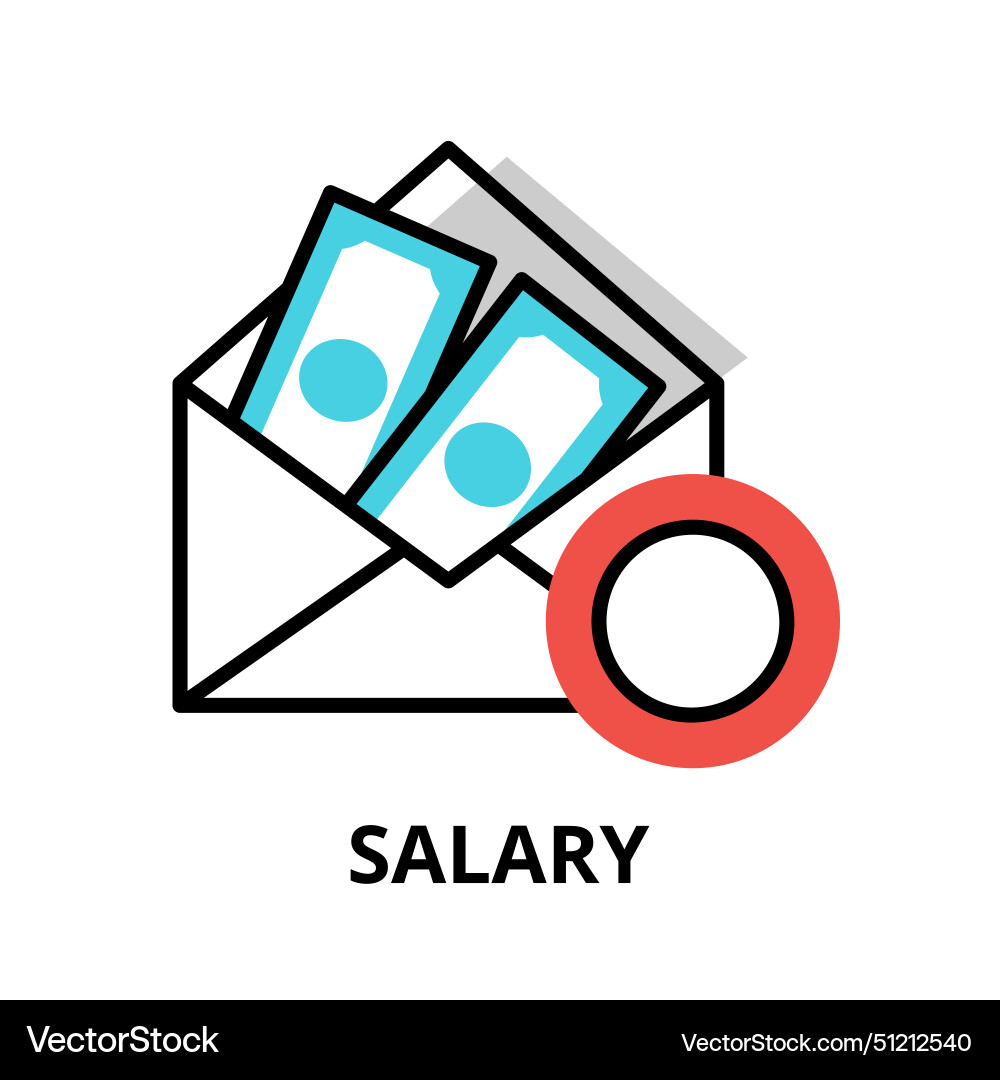 Concept of salary icon modern flat thin line Vector Image