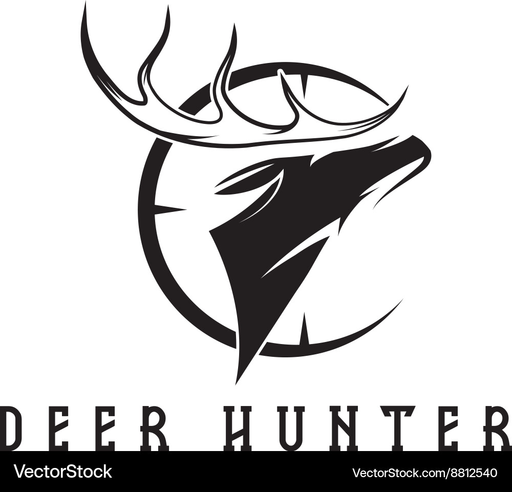 Deer Head with Target Silhouette Royalty Free Vector Image