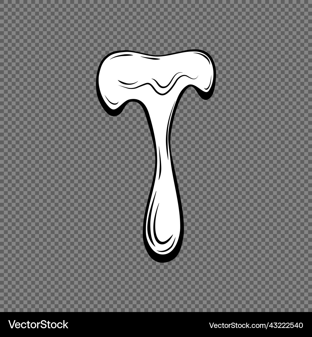 Dripping liquid outline on a transparent Vector Image