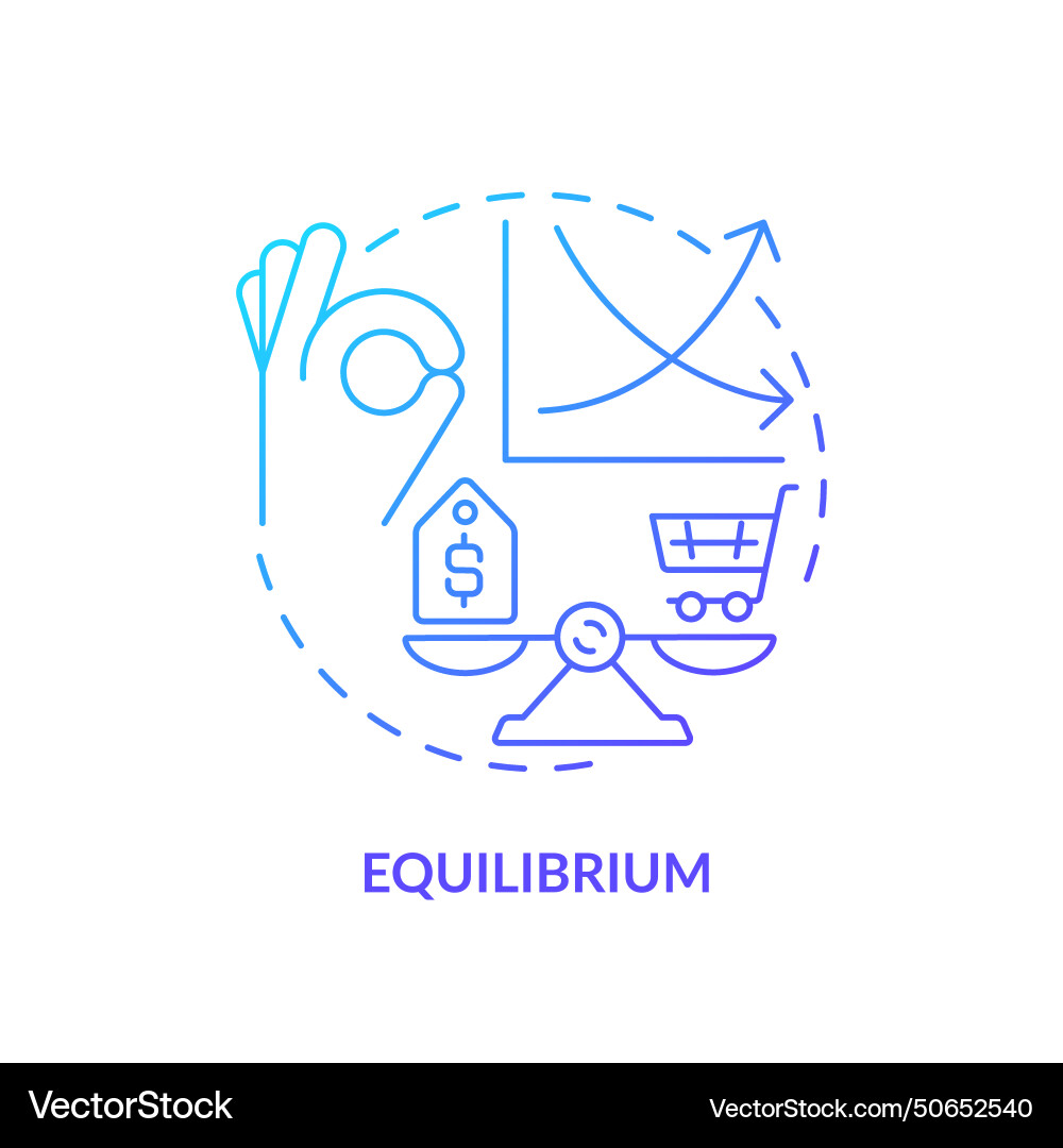 Equilibrium blue gradient concept icon Royalty Free Vector