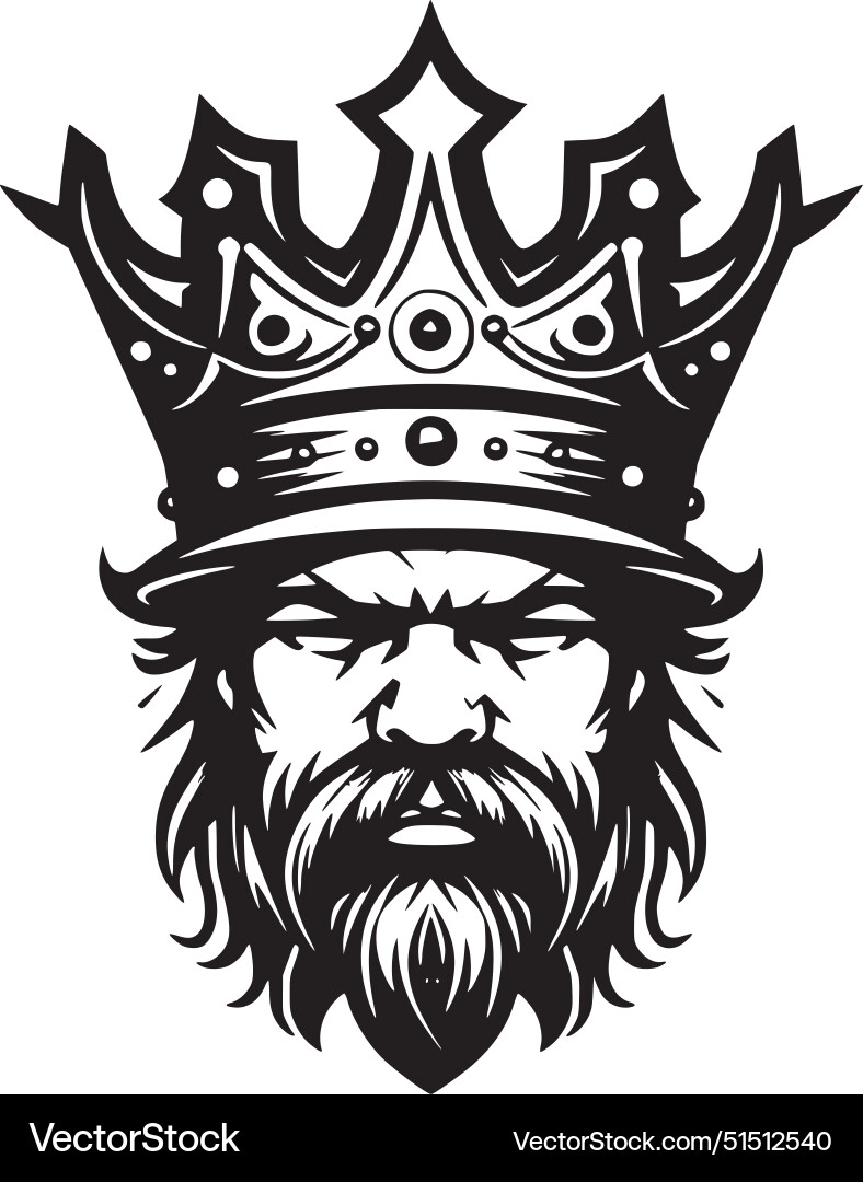 King - black and white Royalty Free Vector Image