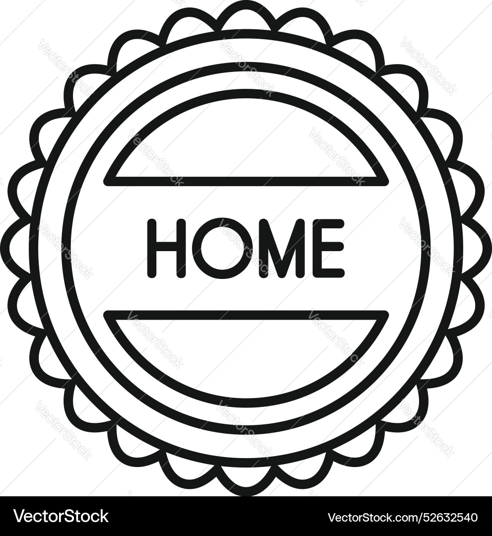 Round home badge promoting comfort and security Vector Image