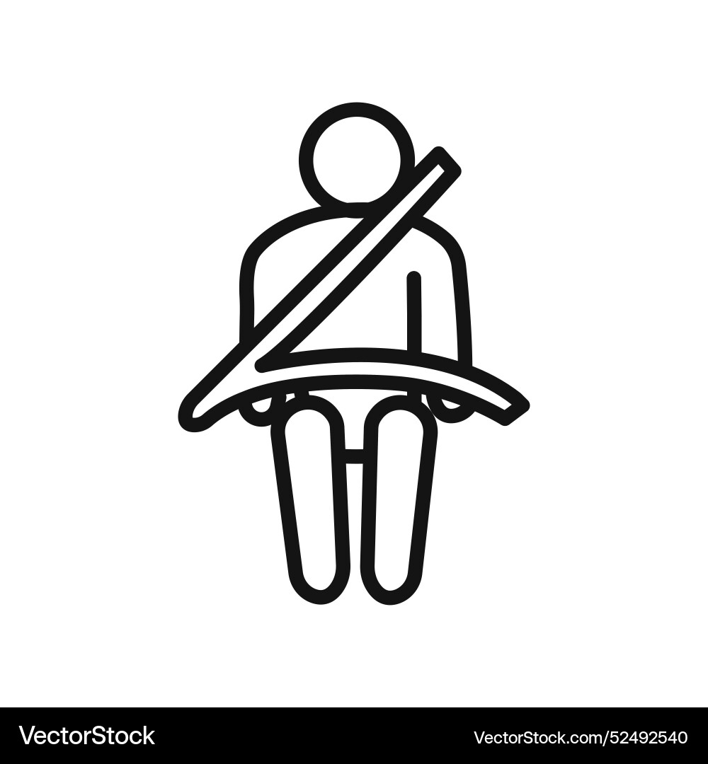 Safety belt icon linear graphics set Royalty Free Vector