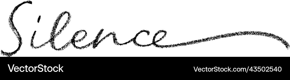 Silence simple word isolated on white background Vector Image