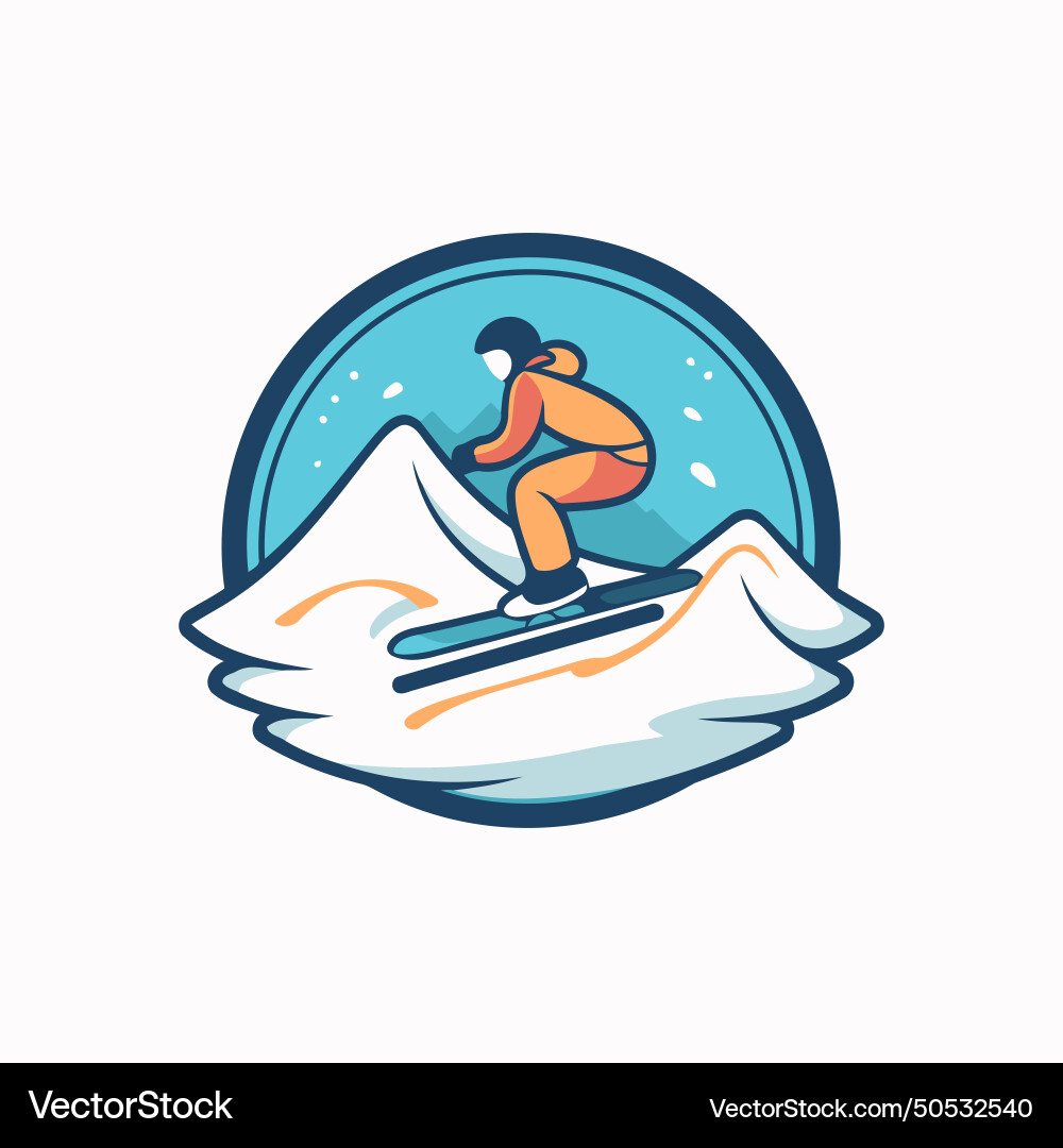 Snowboarder logo design template winter sport Vector Image