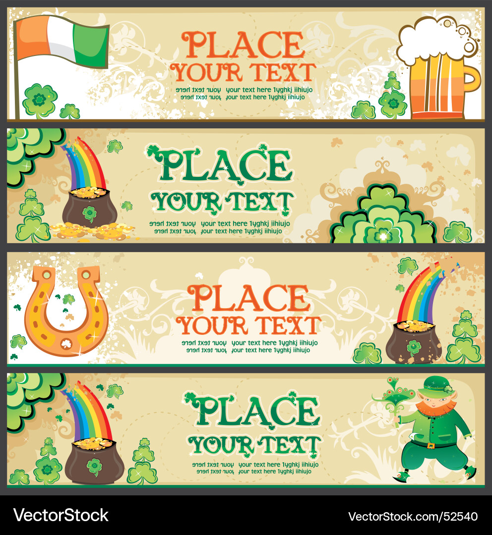 St patricks day banners Royalty Free Vector Image