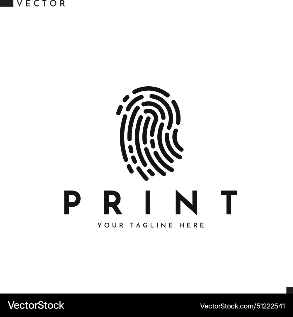 Abstract fingerprint logo Royalty Free Vector Image