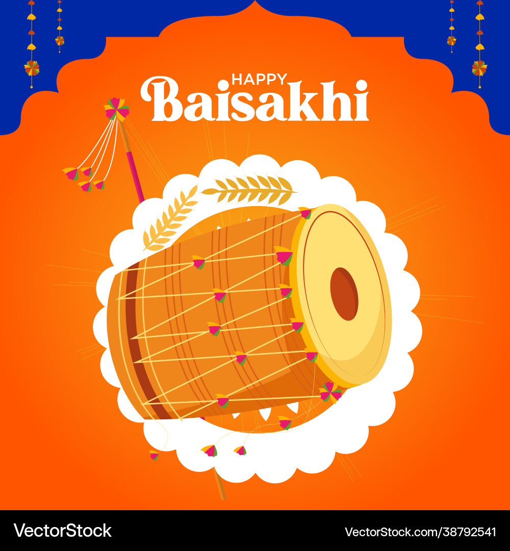 Banner design happy baisakhi Royalty Free Vector Image