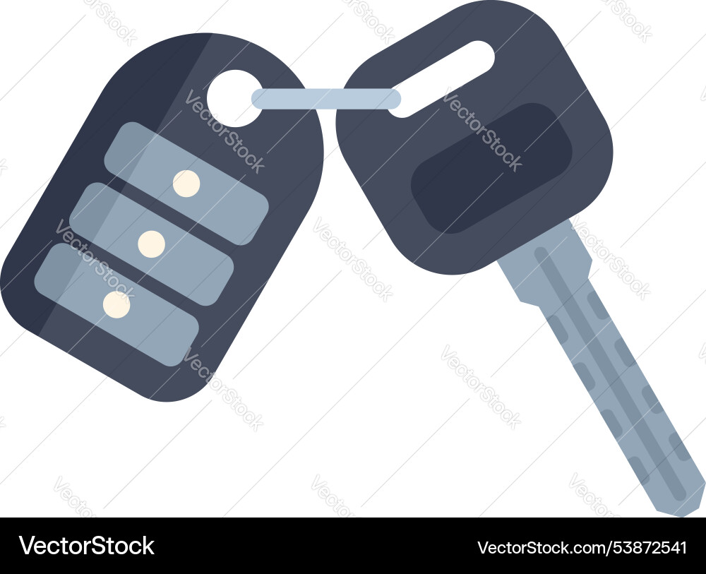 Car key with remote control keyless entry fob Vector Image
