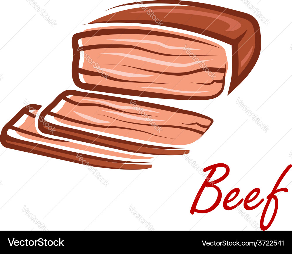 Cartoon roast beef in retro style Royalty Free Vector Image