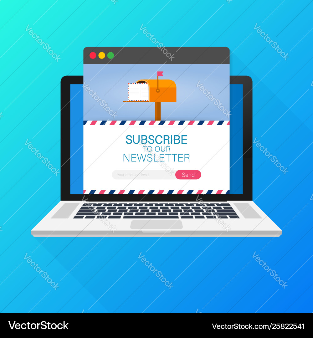 Email subscribe online newsletter template Vector Image