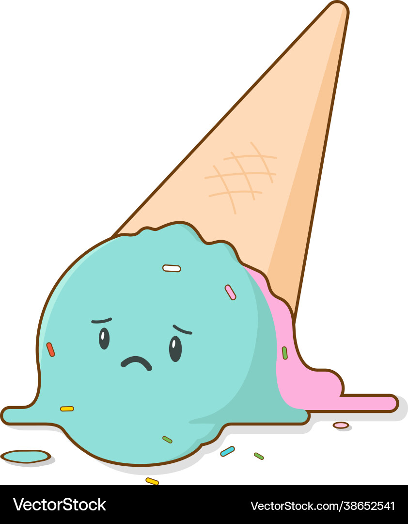 Fallen ice cream Royalty Free Vector Image - VectorStock