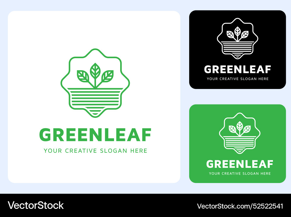 Green leaf logo design template Royalty Free Vector Image