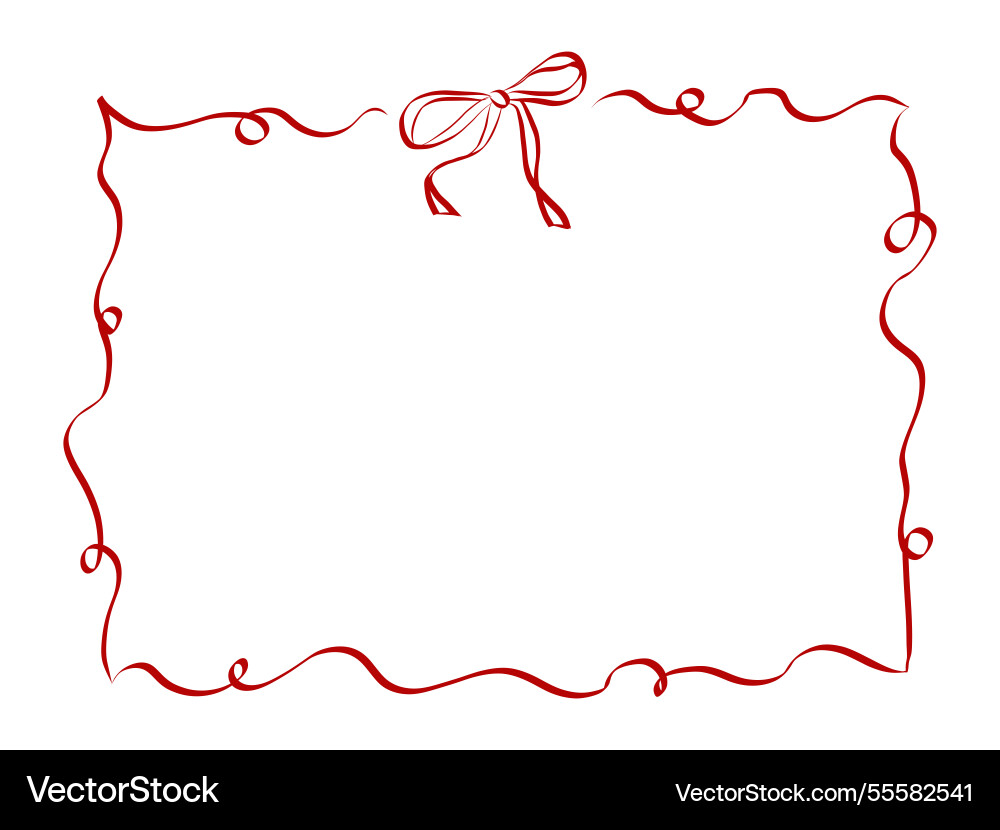 Hand Drawn Ribbon Bow Frame Royalty Free Vector Image