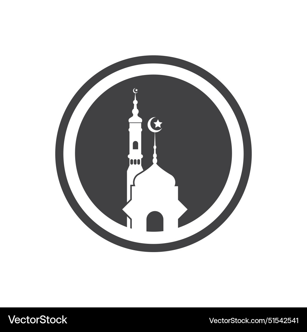 Islamic mosque logo Royalty Free Vector Image - VectorStock