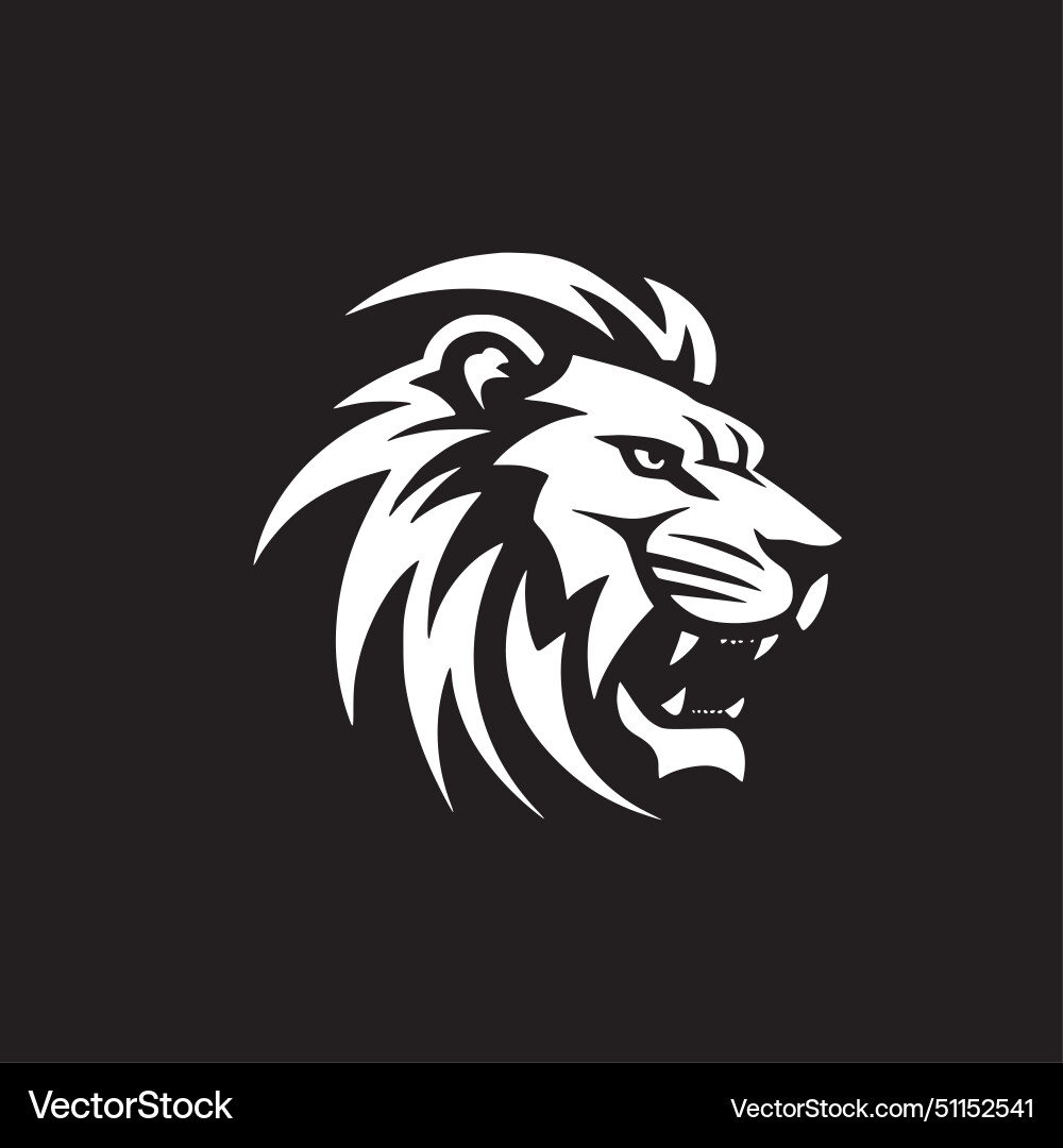 Lion - black and white Royalty Free Vector Image