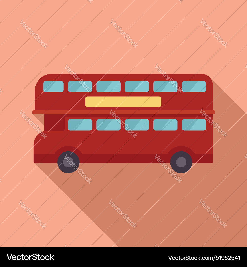 Red double decker bus driving through london Vector Image