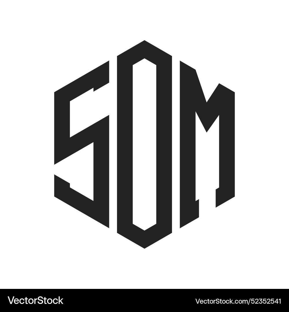 Som logo design initial letter monogram Royalty Free Vector