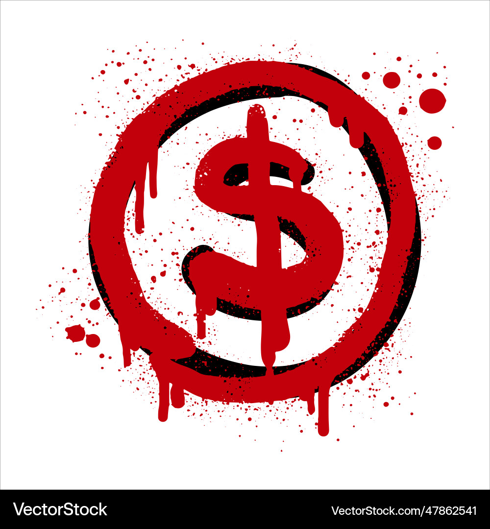 Spray painted graffiti currency Royalty Free Vector Image