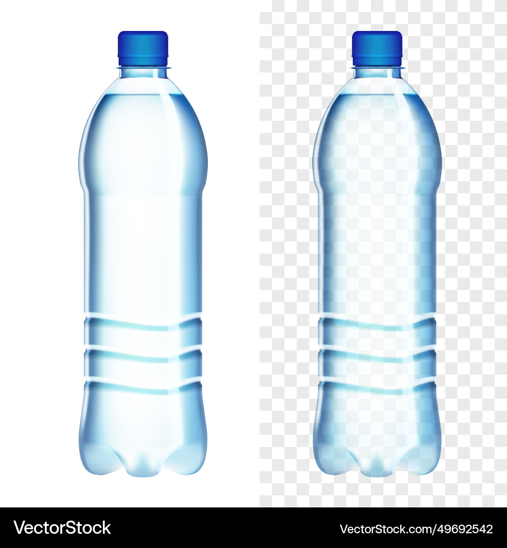 3d realistic plastic bottle with blue water Vector Image
