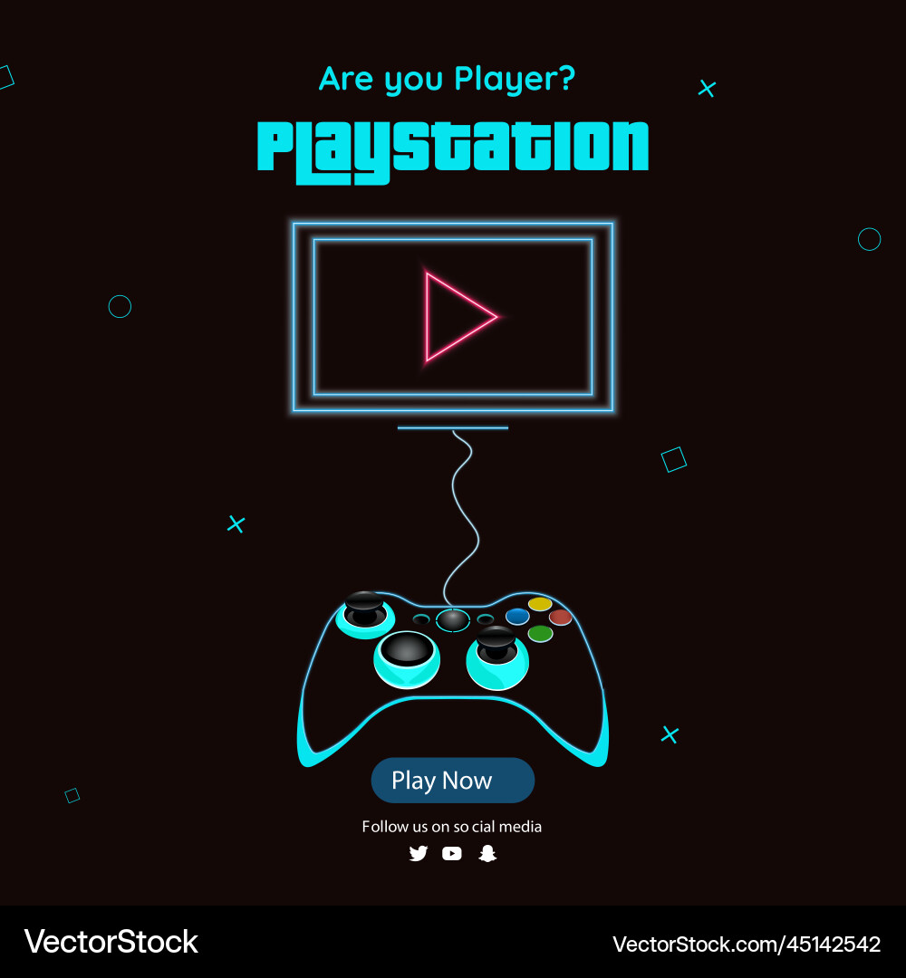 Banner design of playstation Royalty Free Vector Image