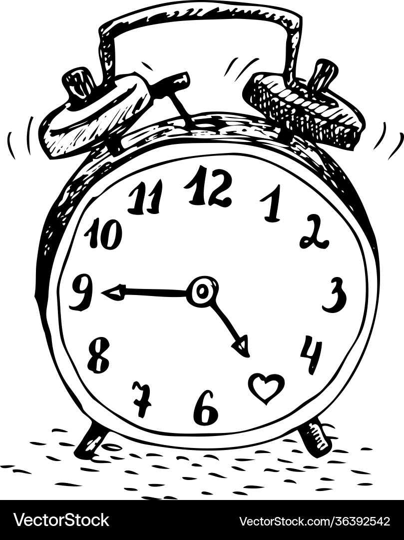 Clock doodle Royalty Free Vector Image - VectorStock