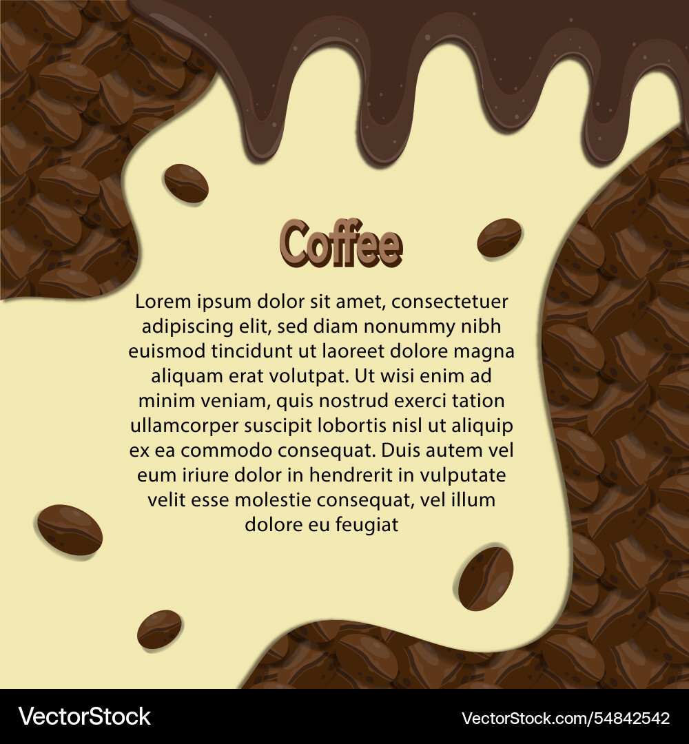 Coffee beans with liquid flowing Royalty Free Vector Image