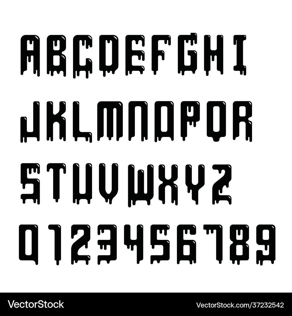 Dripping alphabet Royalty Free Vector Image - VectorStock