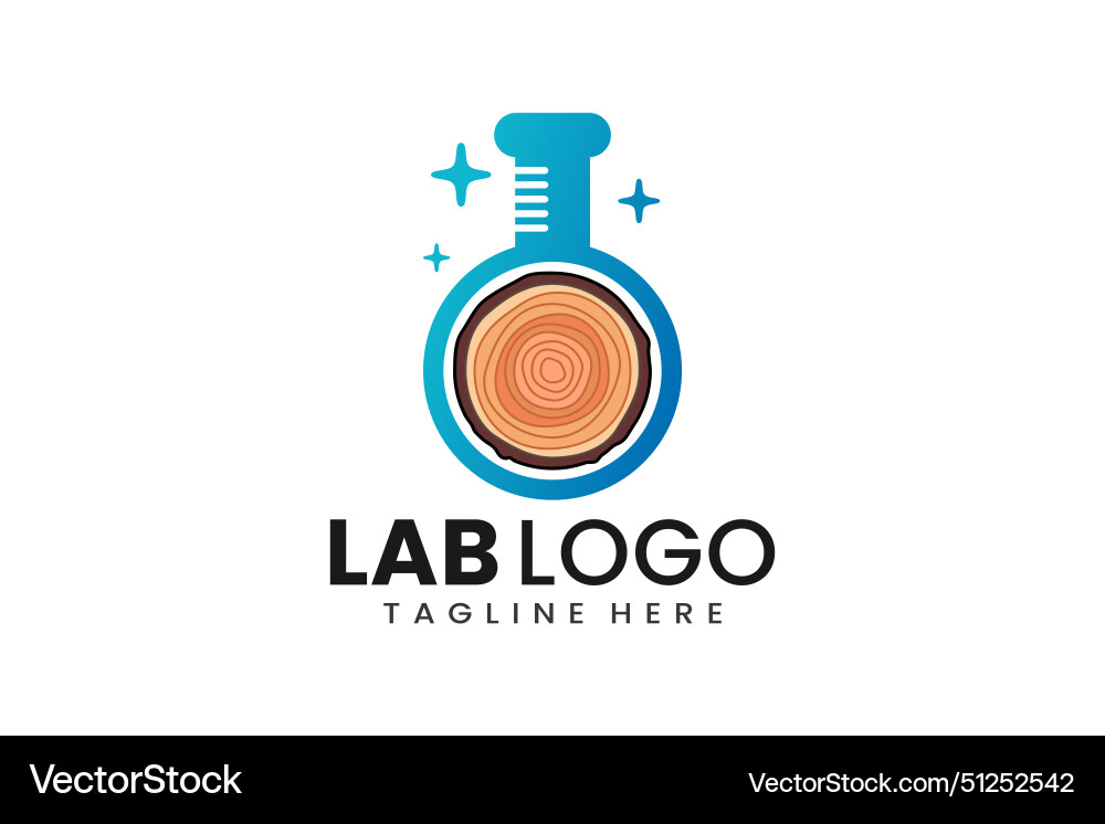 Flat modern simple wood laboratory logo template Vector Image