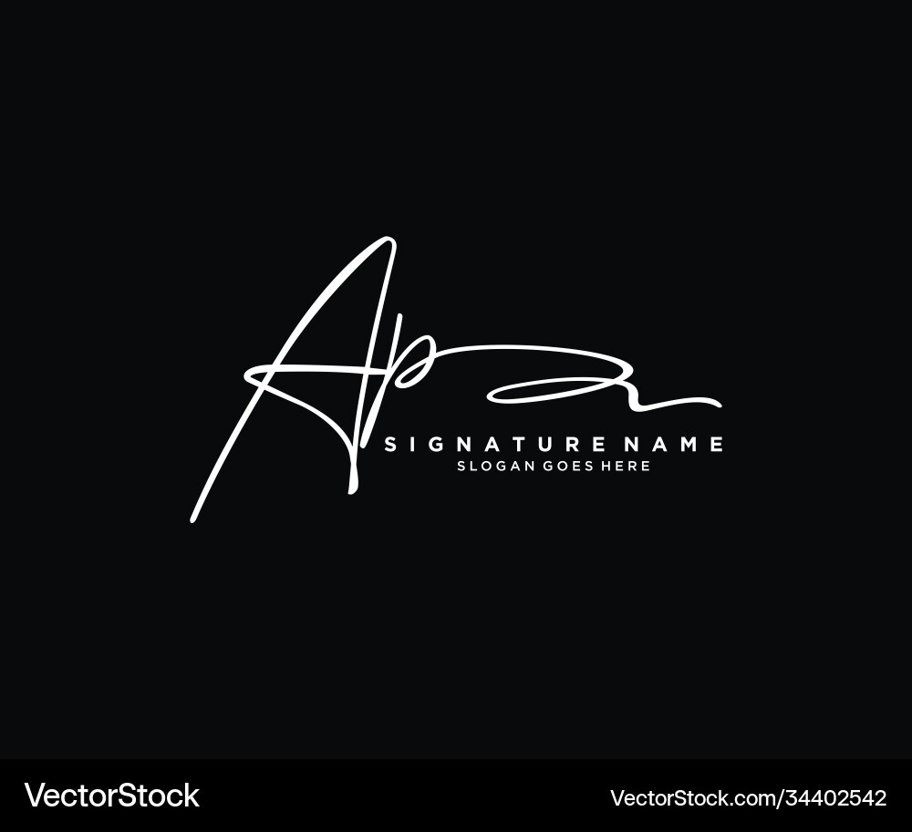Letter ap signature logo template Royalty Free Vector Image