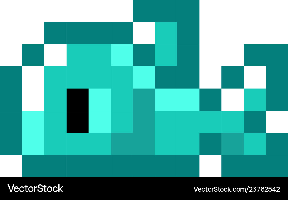 Pixel Stil niedlichen Fisch 8-bit Lizenzfreies Vektorbild