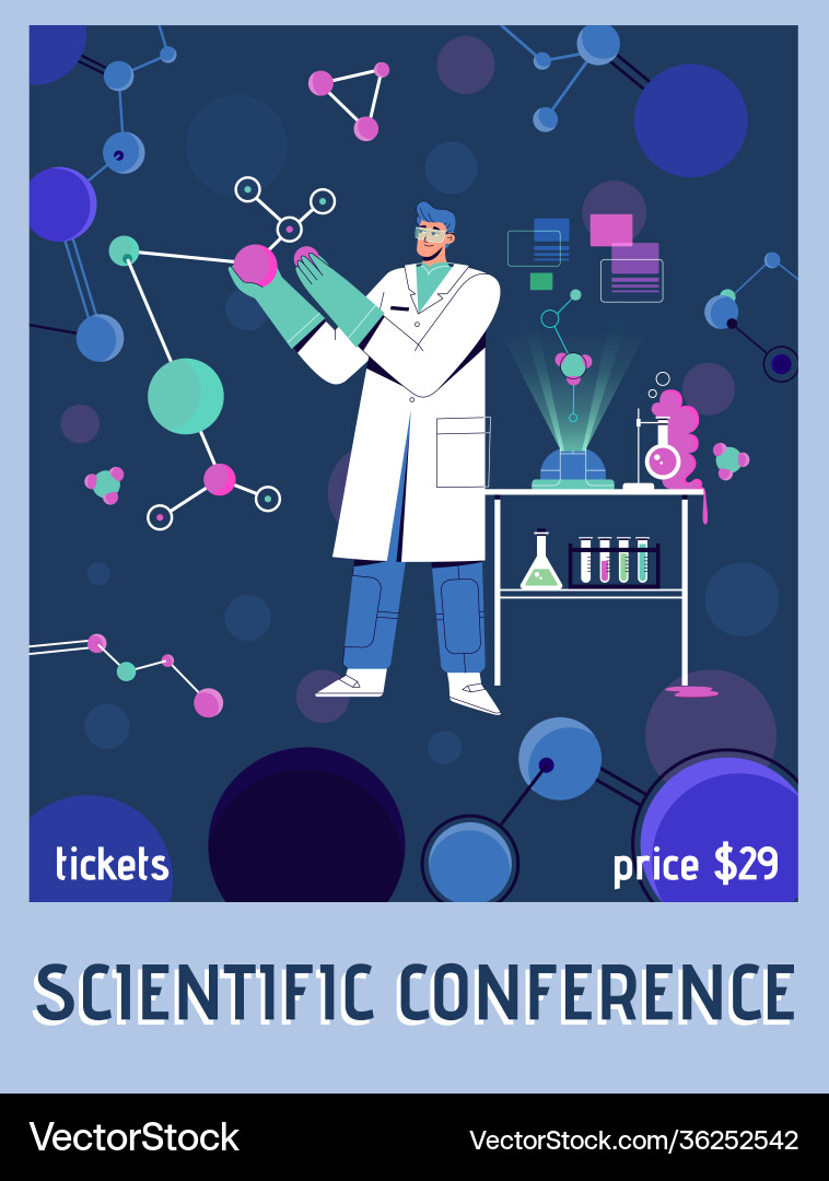 Poster scientific conference concept Royalty Free Vector