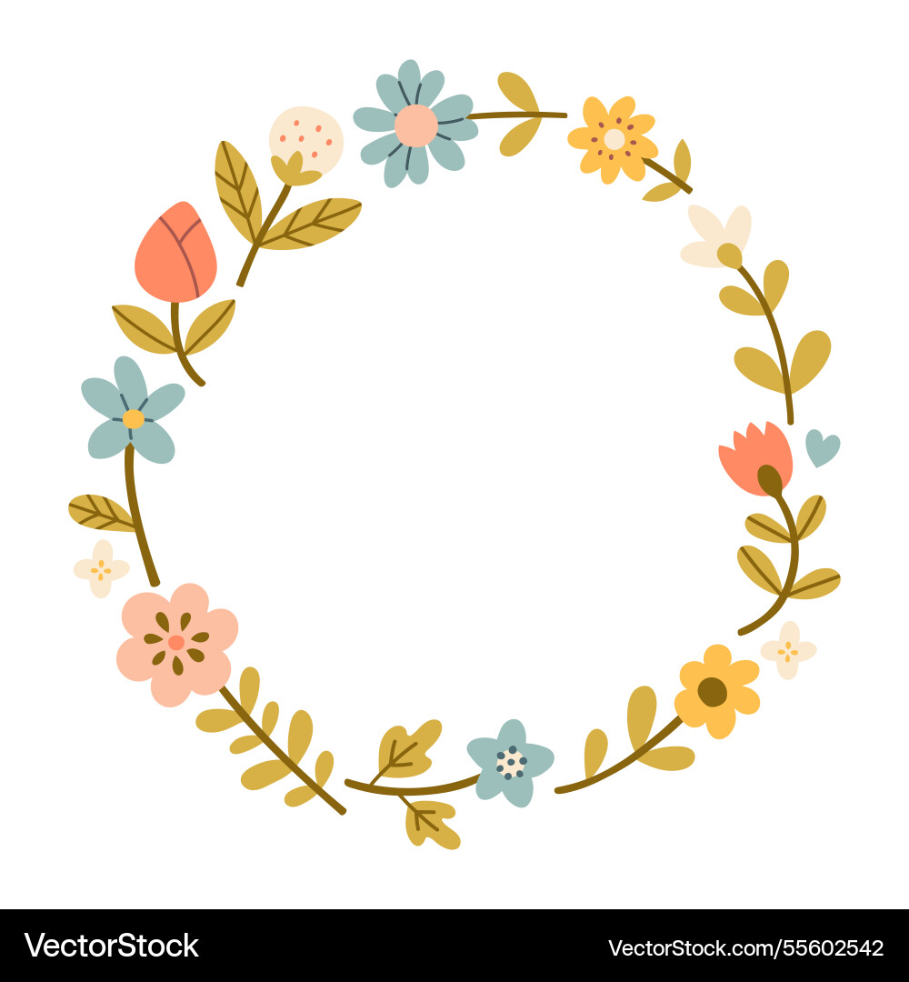 Simple flower frame bright for card Royalty Free Vector