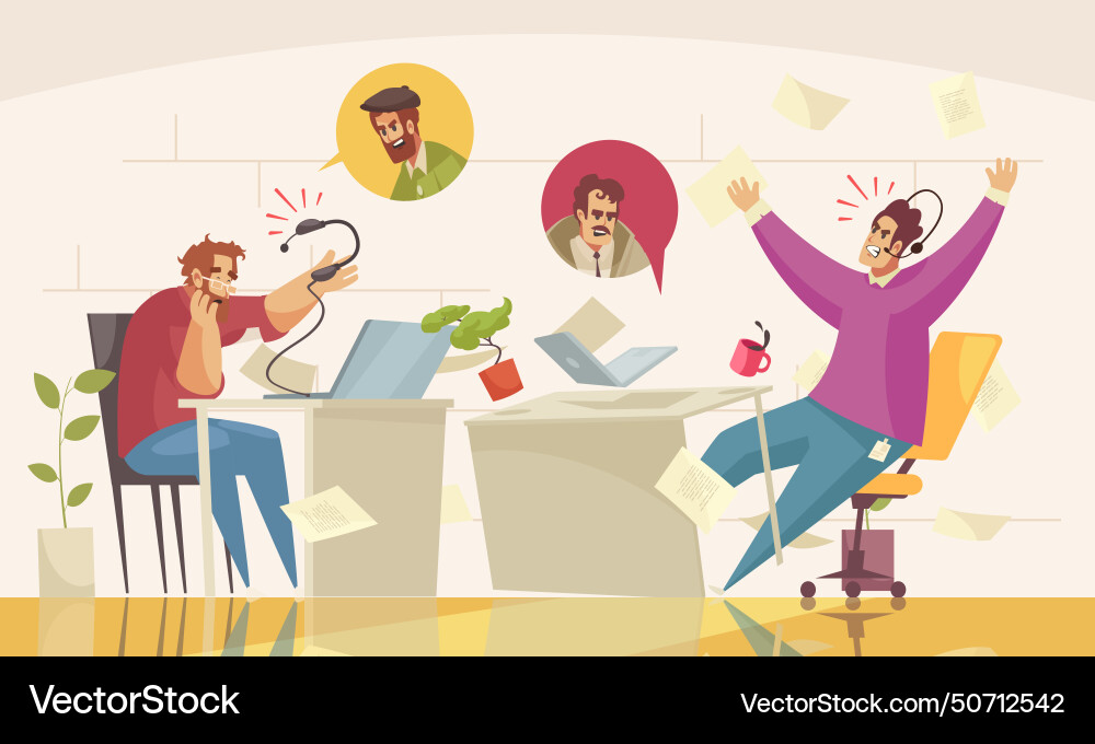 Angry Call Center Vector Images (71)