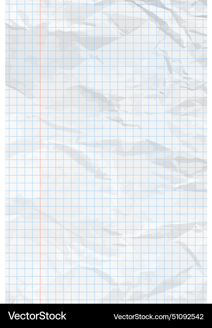 White clean crumpled checkered paper Royalty Free Vector