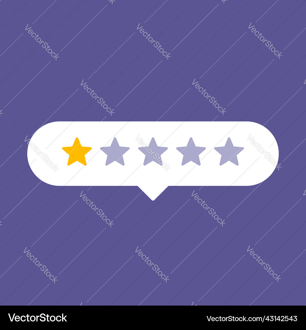 1 von 5 Sterne Rating-Symbol Lizenzfreies Vektorbild