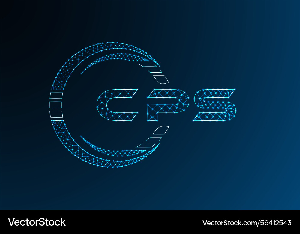 Cps low poly letter logo design lower Royalty Free Vector