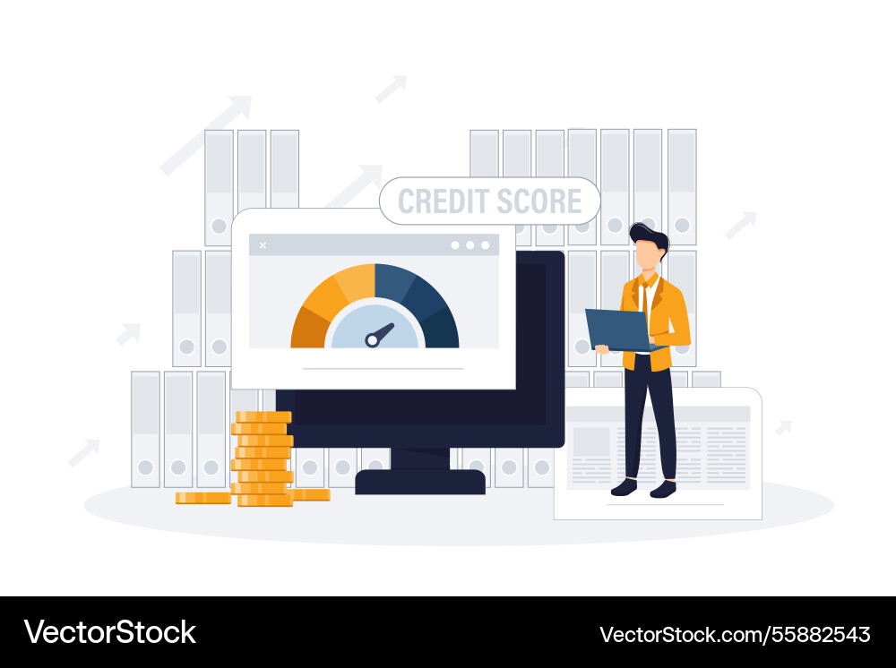 Credit approval set Royalty Free Vector Image - VectorStock