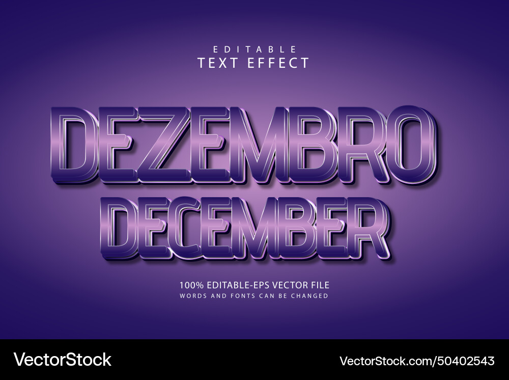Dezembro december editable text effect 3 Vector Image Dezembro december editable text effect 3 Vector Image
