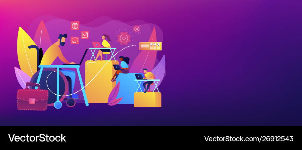 Disabled employment concept banner header Vector Image