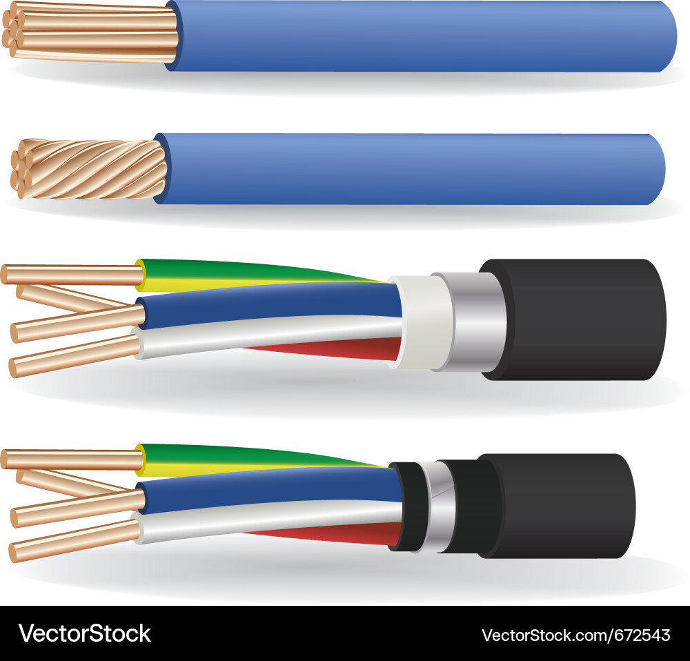 Electric copper cables Royalty Free Vector Image