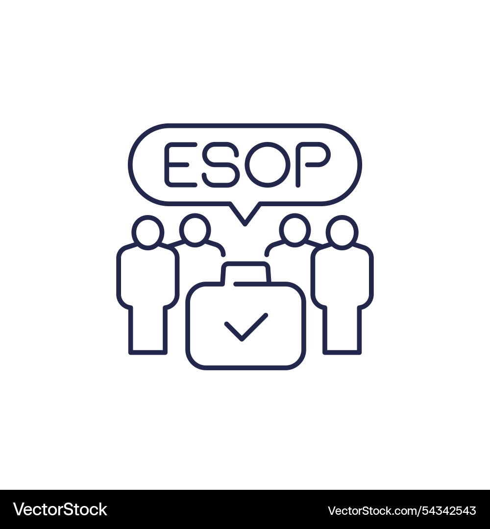 Employee stock ownership plan esop line icon Vector Image