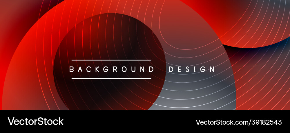 Gradient circles with shadows techno Royalty Free Vector