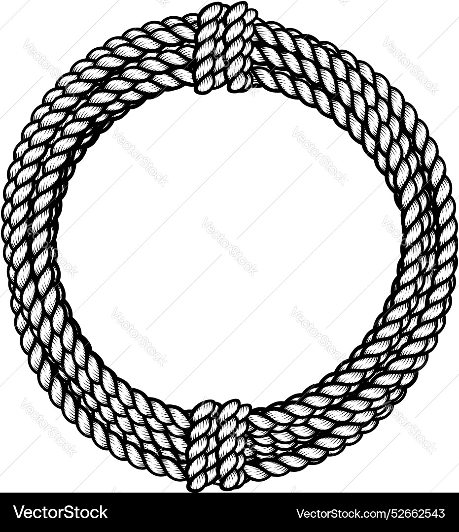 Hank tied up bundle of classic rope Royalty Free Vector